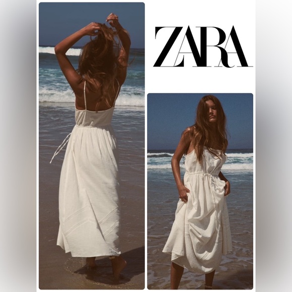 Zara | Dresses | Nwt Zara Embroidered Linen Blend Dress | Poshmark